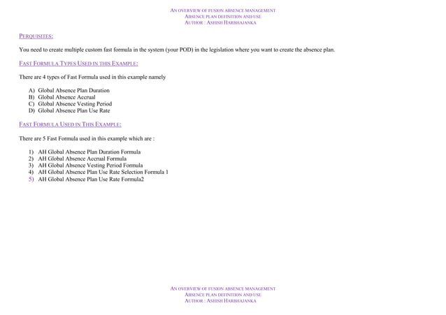 An overview of fusion absence management absence plan definition and ...