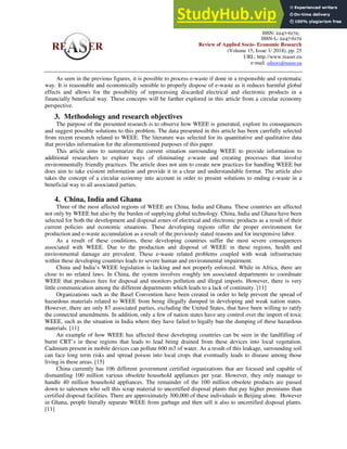 An overview of global e-waste, its effects on developing countries and ...