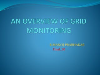 An overview of grid monitoring | PPTX