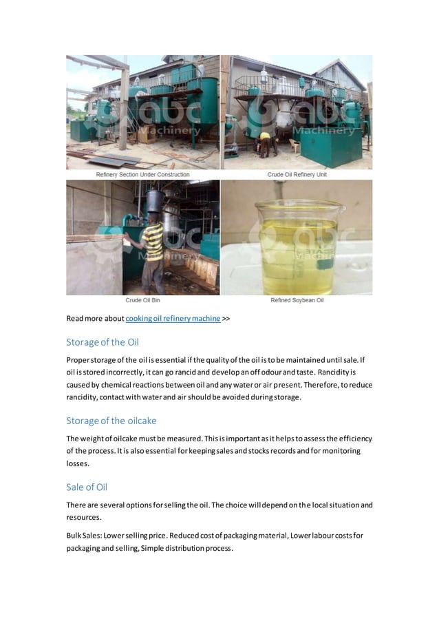 An overview of groundnut oil processing plant | PDF