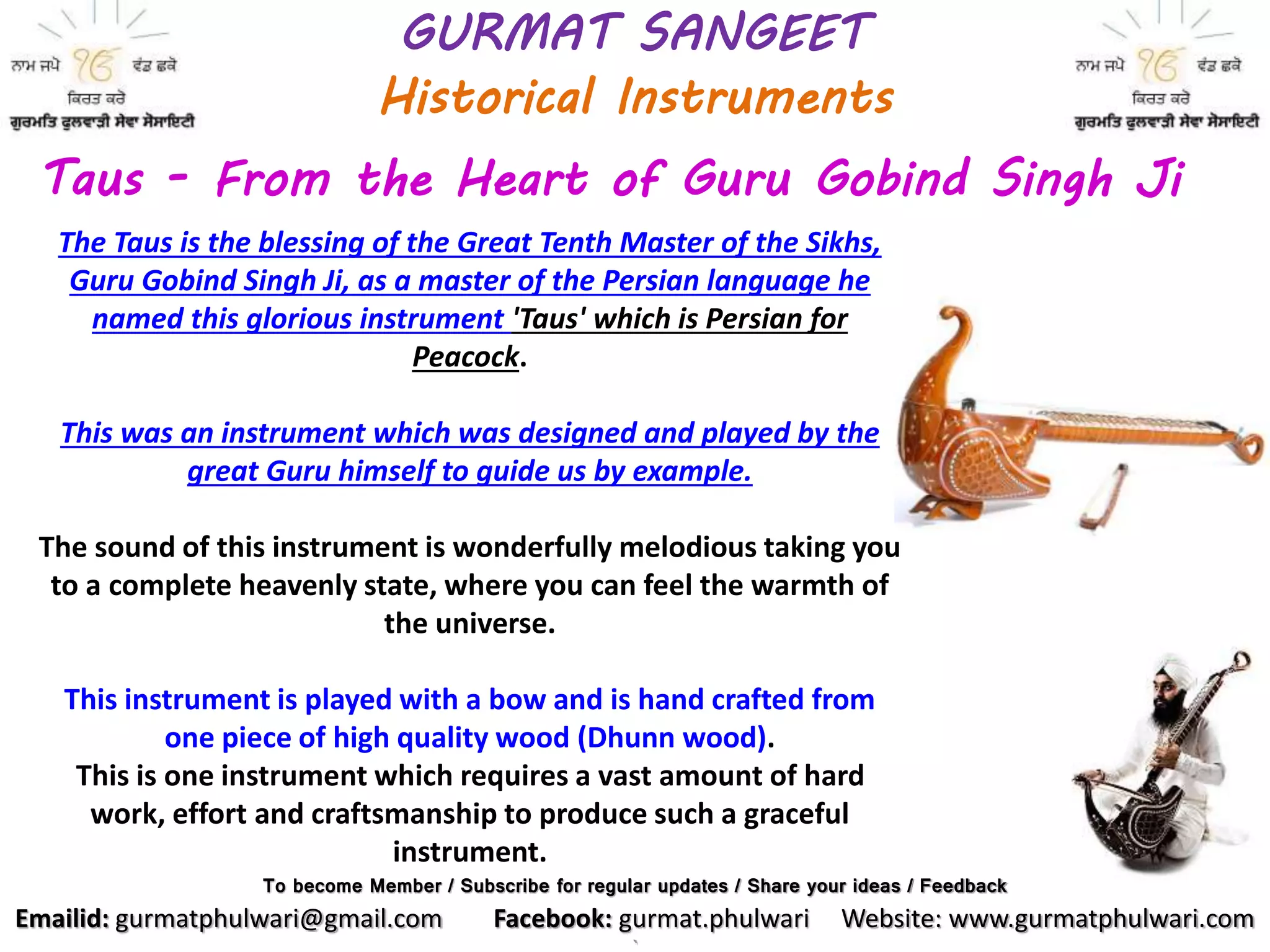 An overview of historical instruments in gurmat sangeet ver.1 | PPT