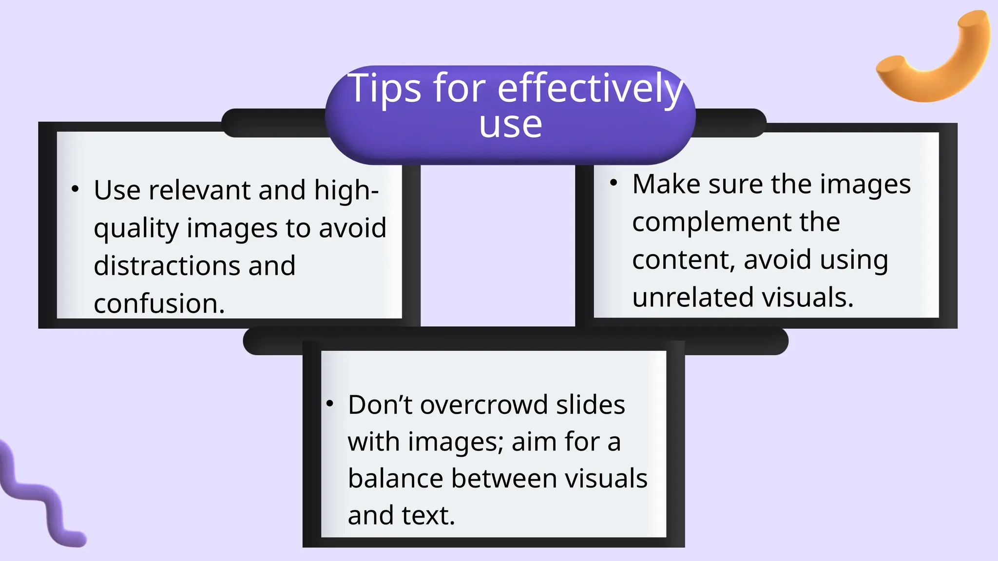 An overview of how to effectively use slides, charts, and images to ...