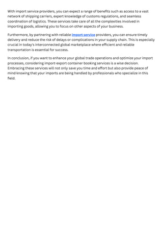 An Overview Of Import-Export Container Booking Services Simplifying ...
