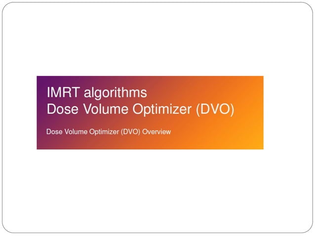 An overview of imrt, vmat optimization algorithms | PDF | Medical Health