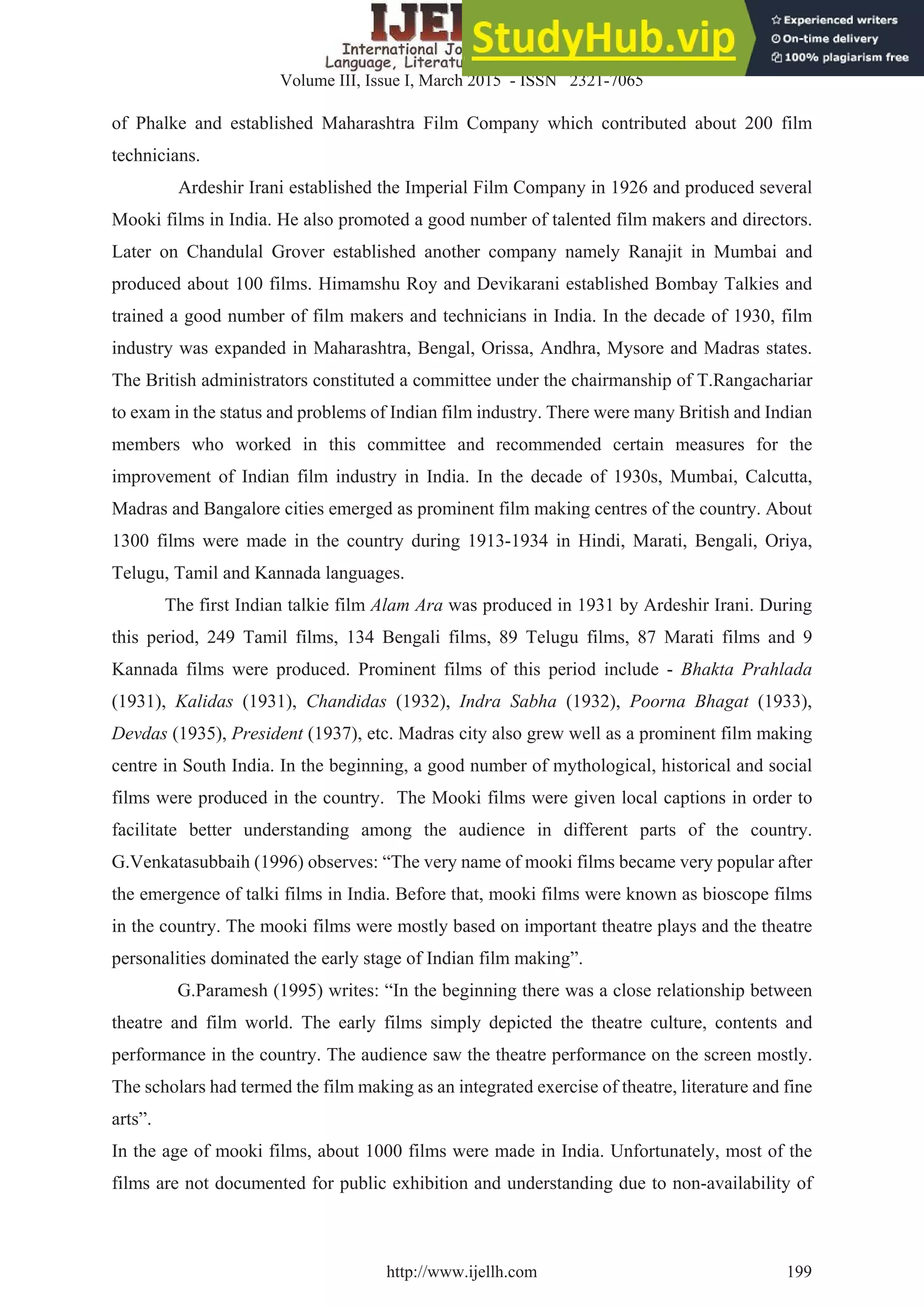 An Overview Of Indian Film | PDF