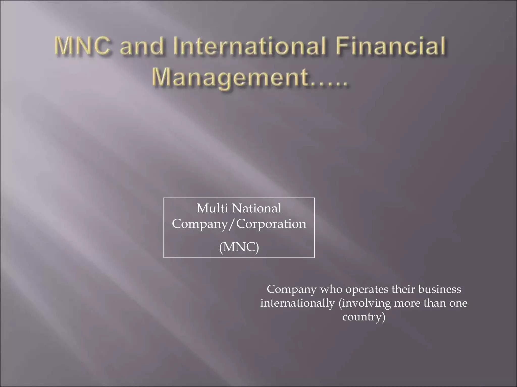 An overview of international financial management | PPT