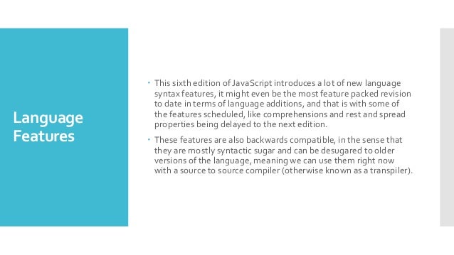 An Overview Of Java Script In 2015 Ecma Script 6