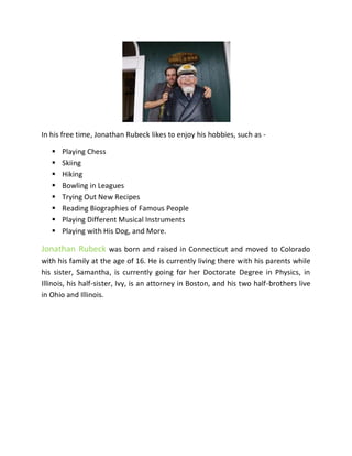 An Overview of Jonathan Rubeck’s Humanitarian Work | PDF