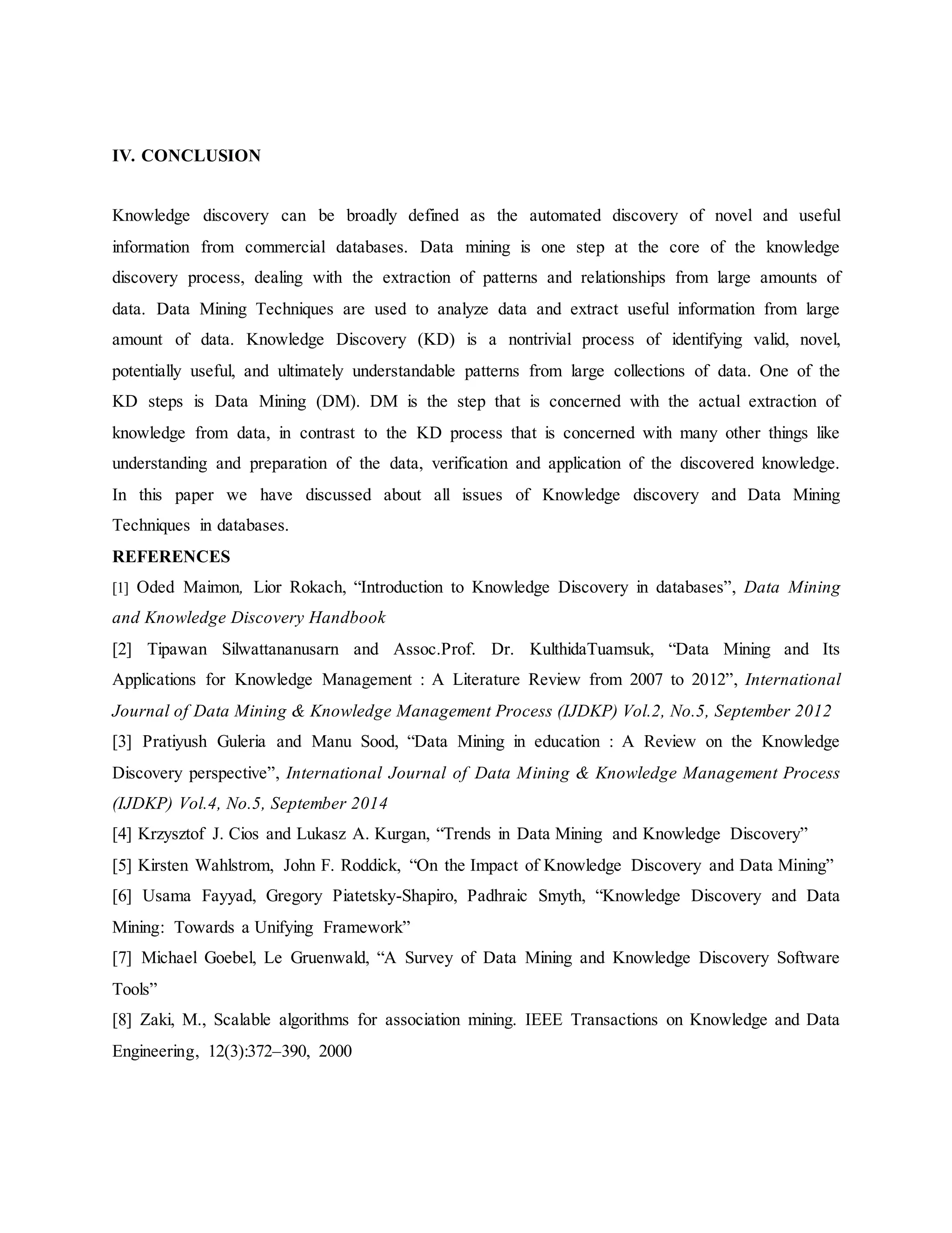 knowledge discovery and data mining approach in databases (2) | DOCX