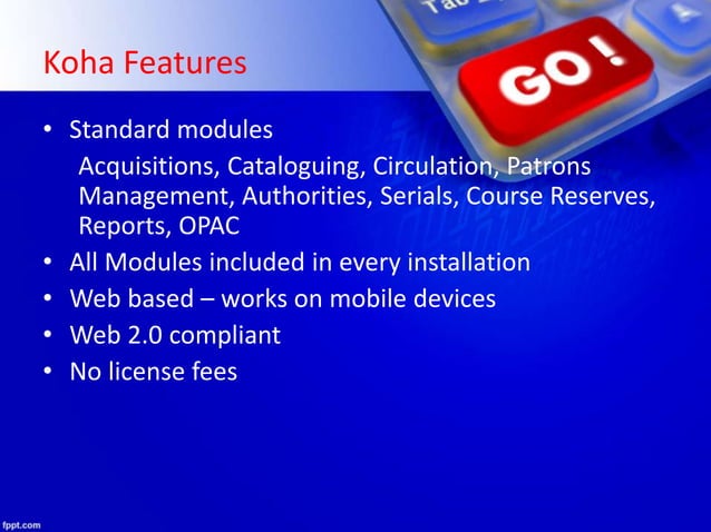 An overview of Koha Library Management Software | PPT