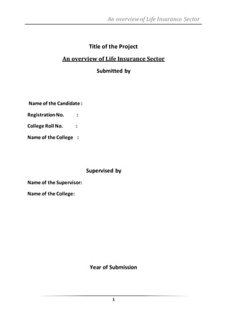 An overview of life insurance sector. (1) | DOCX