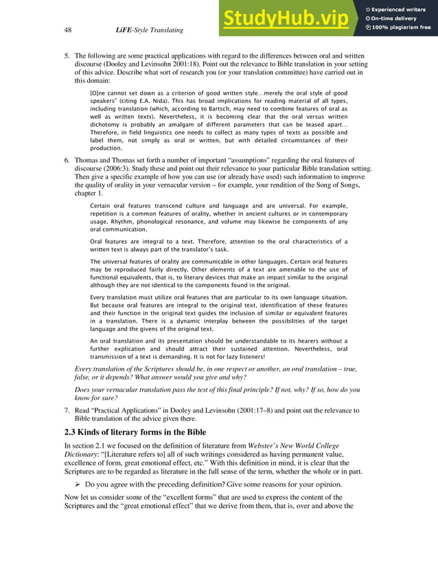 An Overview Of Literary Forms And Functions In Biblical Literature | PDF