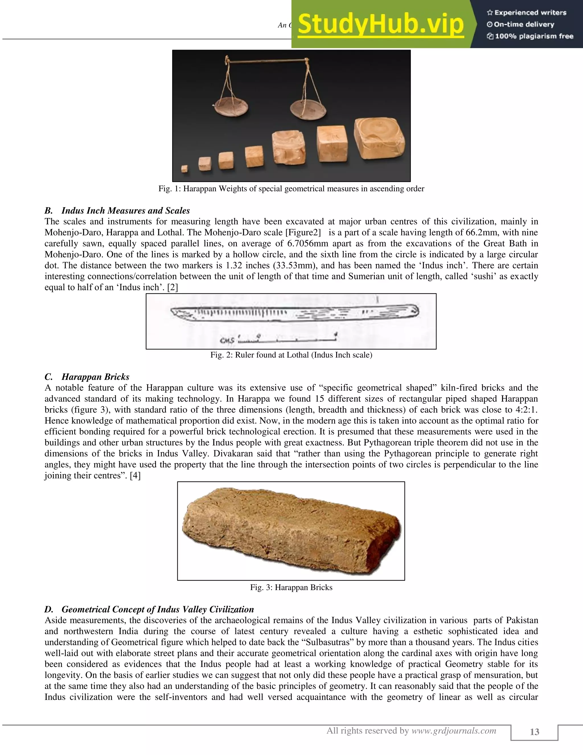 An Overview Of Mathematical Evolution In Indus Valley Civilization ...