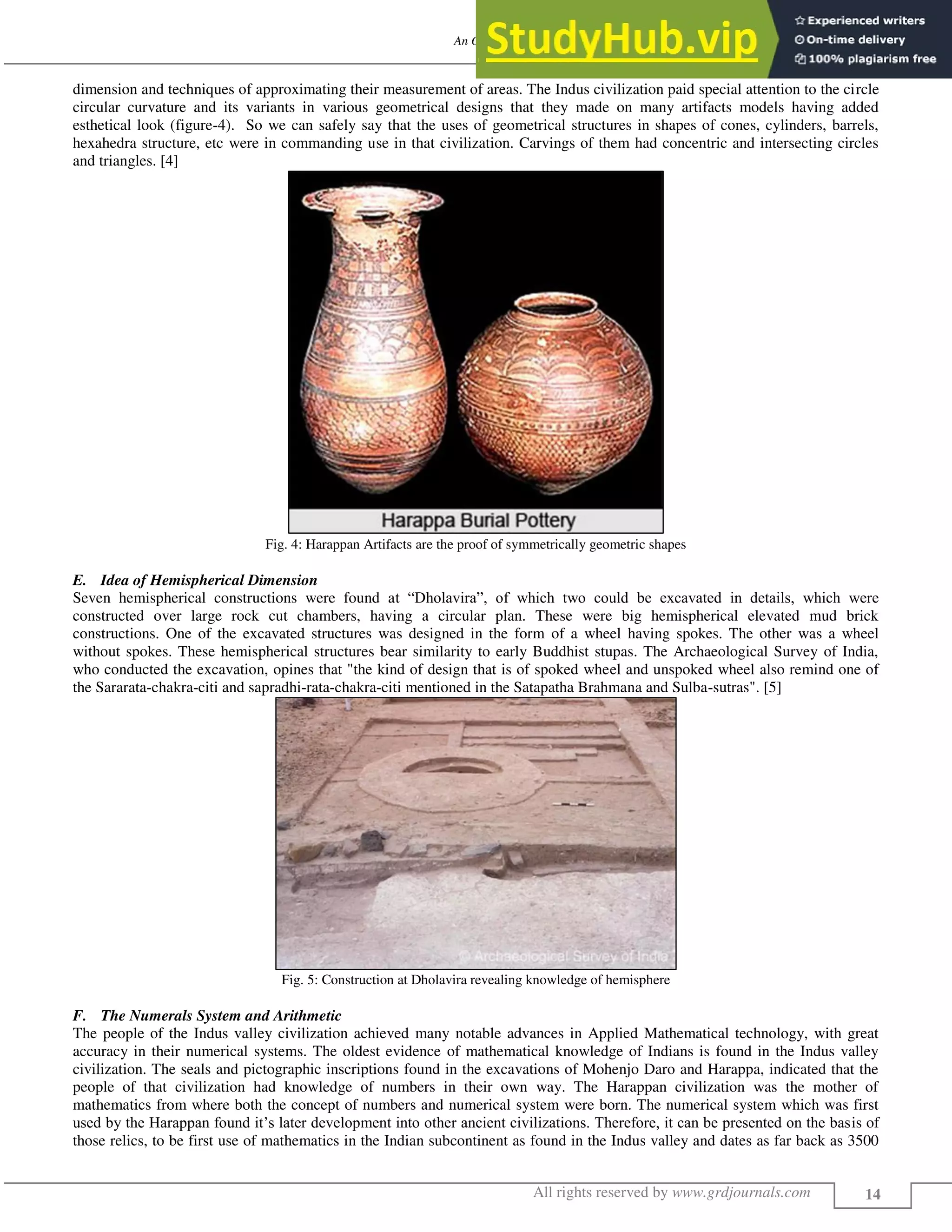 An Overview Of Mathematical Evolution In Indus Valley Civilization ...