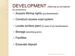 "STAGES IN THE LIFE OF MINE" | PPTX