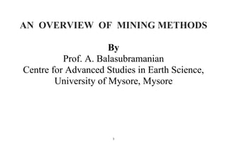 An overview of mining methods | PDF