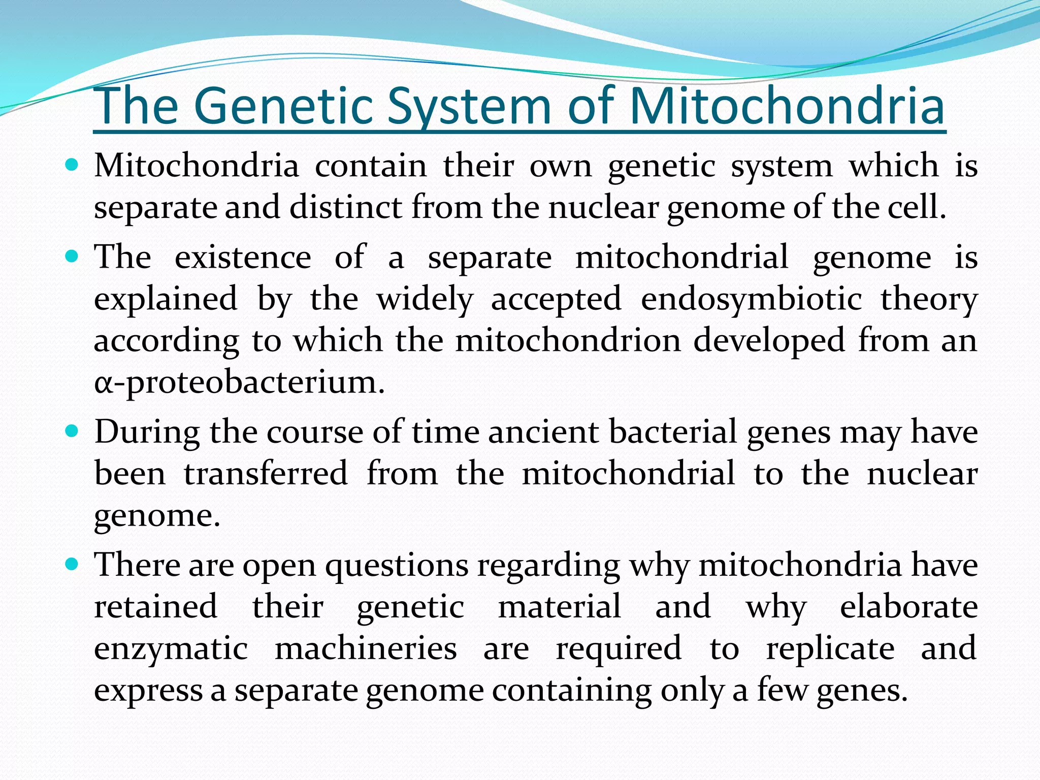 An overview of mitochondrial biology | PPTX