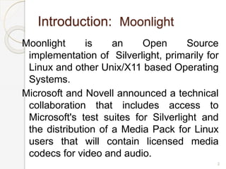 An overview of moonlight applications test automation | PPTX ...