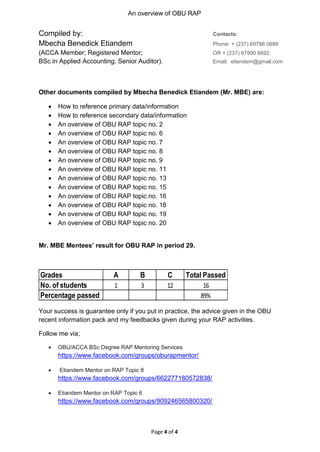 An overview of obu rap | PDF