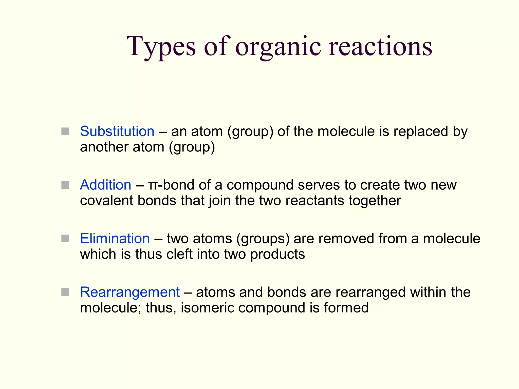 An overview of organic reaction mechanisms | PDF