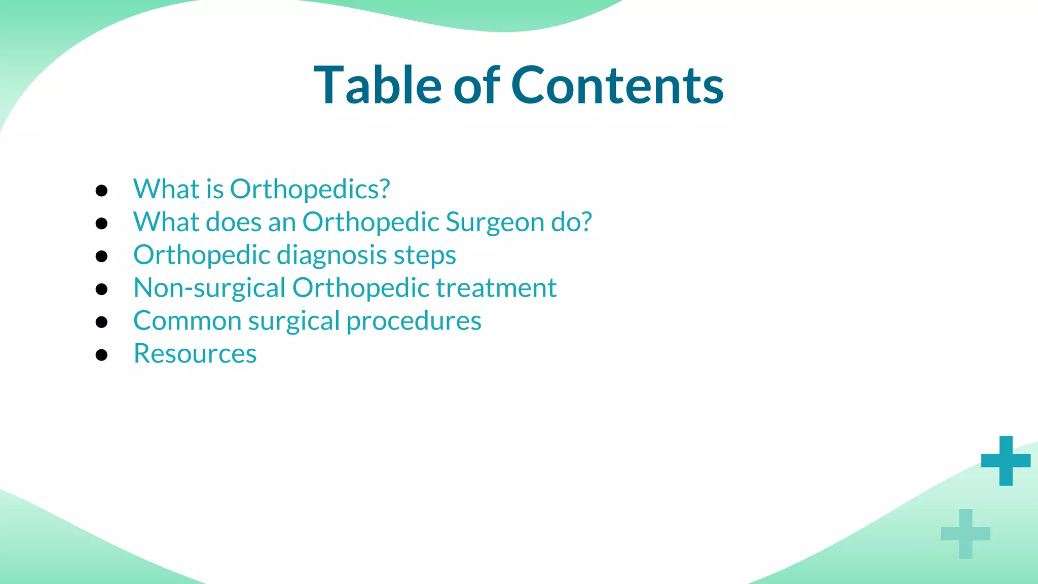 An overview of orthopedics | PPT