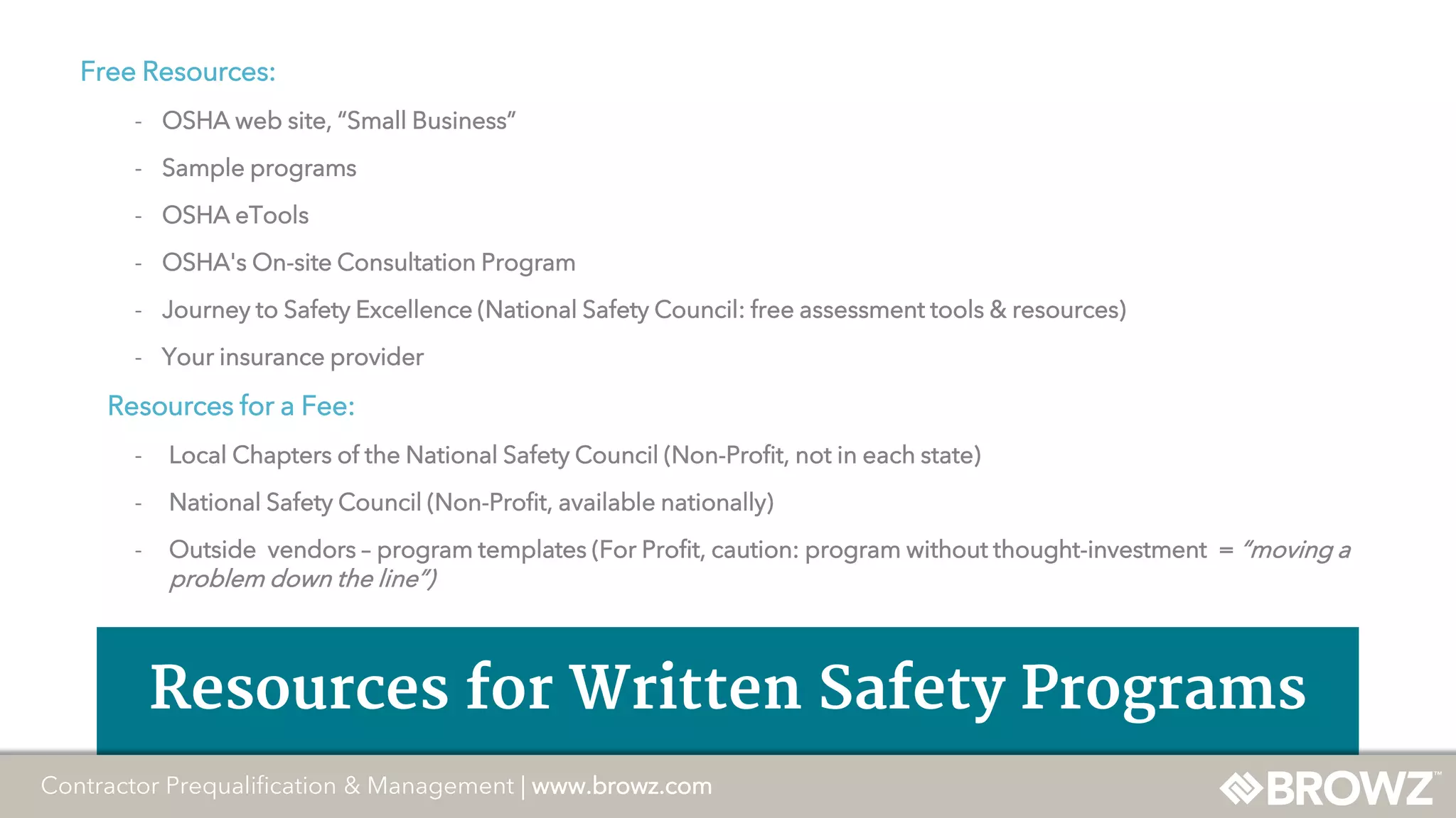 An Overview of OSHA Regulations and Safety Program Audits at BROWZ | PDF