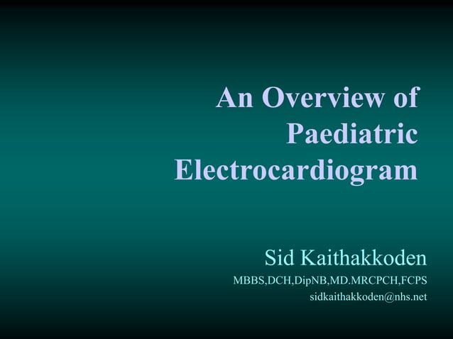 An overview of paediatric ECG | PDF