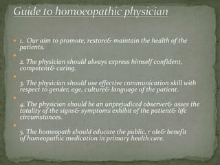 An overview of patient care in homoeopathic | PPT