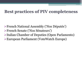 An overview of piv initiatives(papaloi,gouscos)final21.5 | PPT