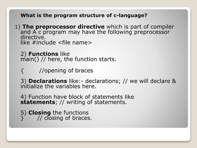 An Overview of Programming C | PPT