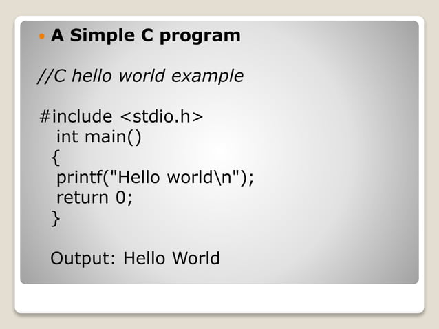 An Overview of Programming C | PPT