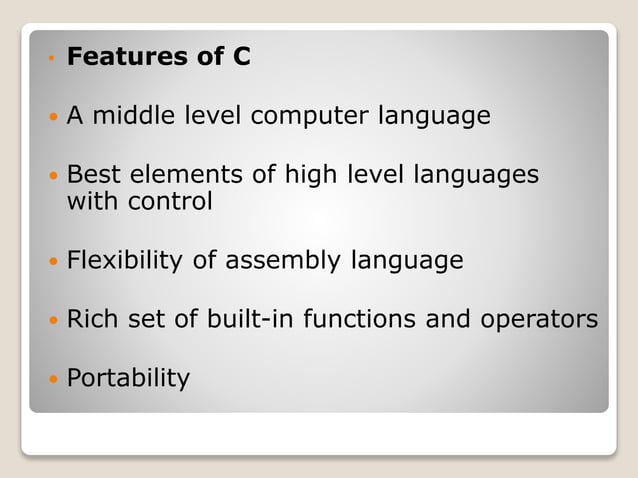 An Overview of Programming C | PPT