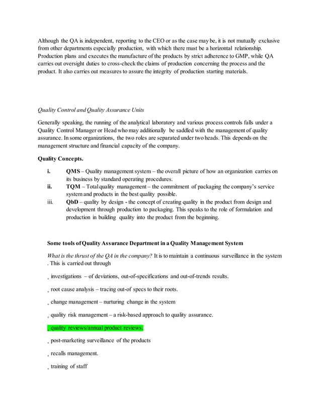 An overview of_quality_assurance_departm (2) | PDF