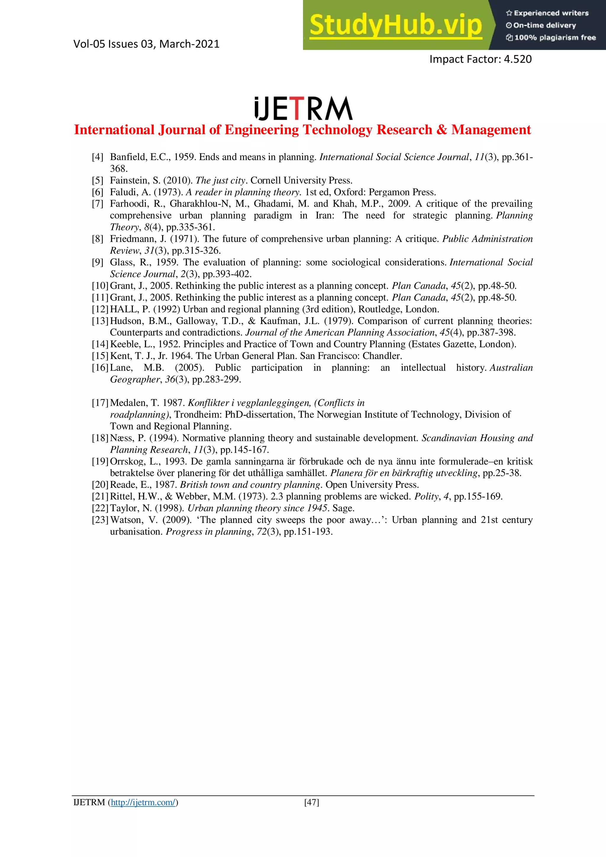 AN OVERVIEW OF RATIONAL COMPREHENSIVE APPROACH OF URBAN POLICY MAKING | PDF