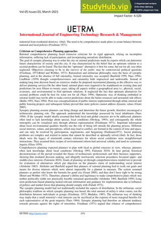 AN OVERVIEW OF RATIONAL COMPREHENSIVE APPROACH OF URBAN POLICY MAKING | PDF