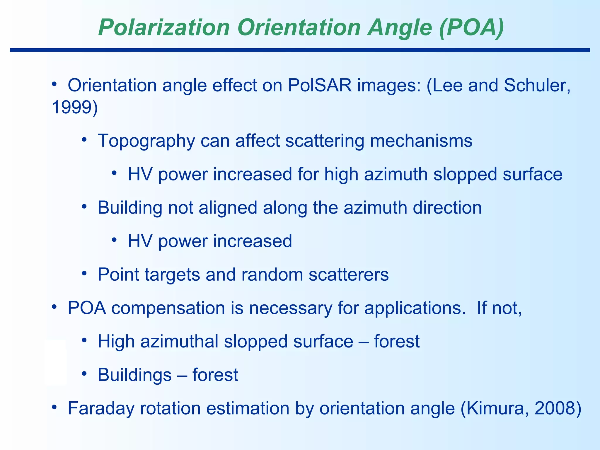 TU3.L09 - AN OVERVIEW OF RECENT ADVANCES IN POLARIMETRIC SAR ...