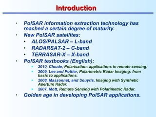 TU3.L09 - AN OVERVIEW OF RECENT ADVANCES IN POLARIMETRIC SAR ...