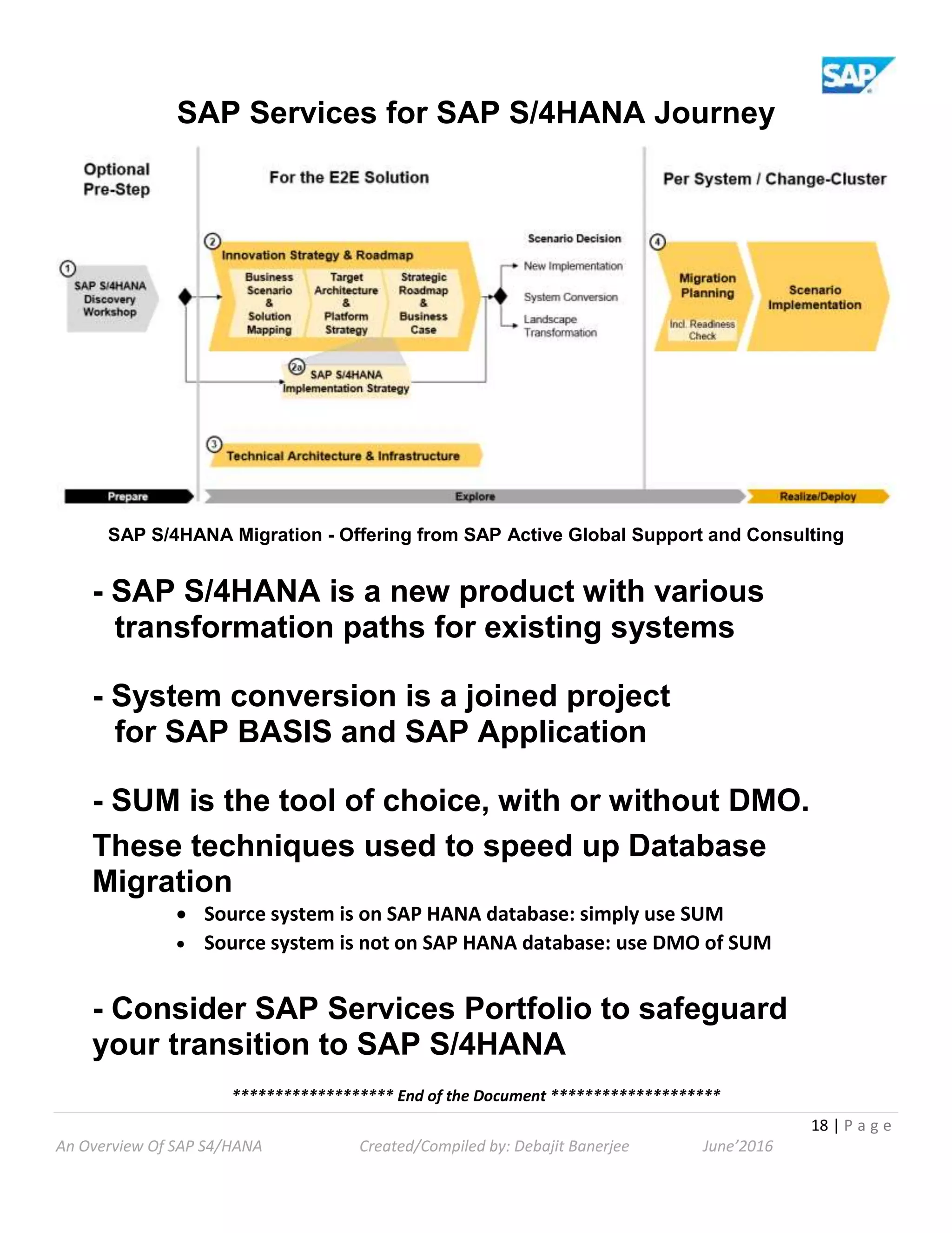 An Overview of SAP S4/HANA | PDF