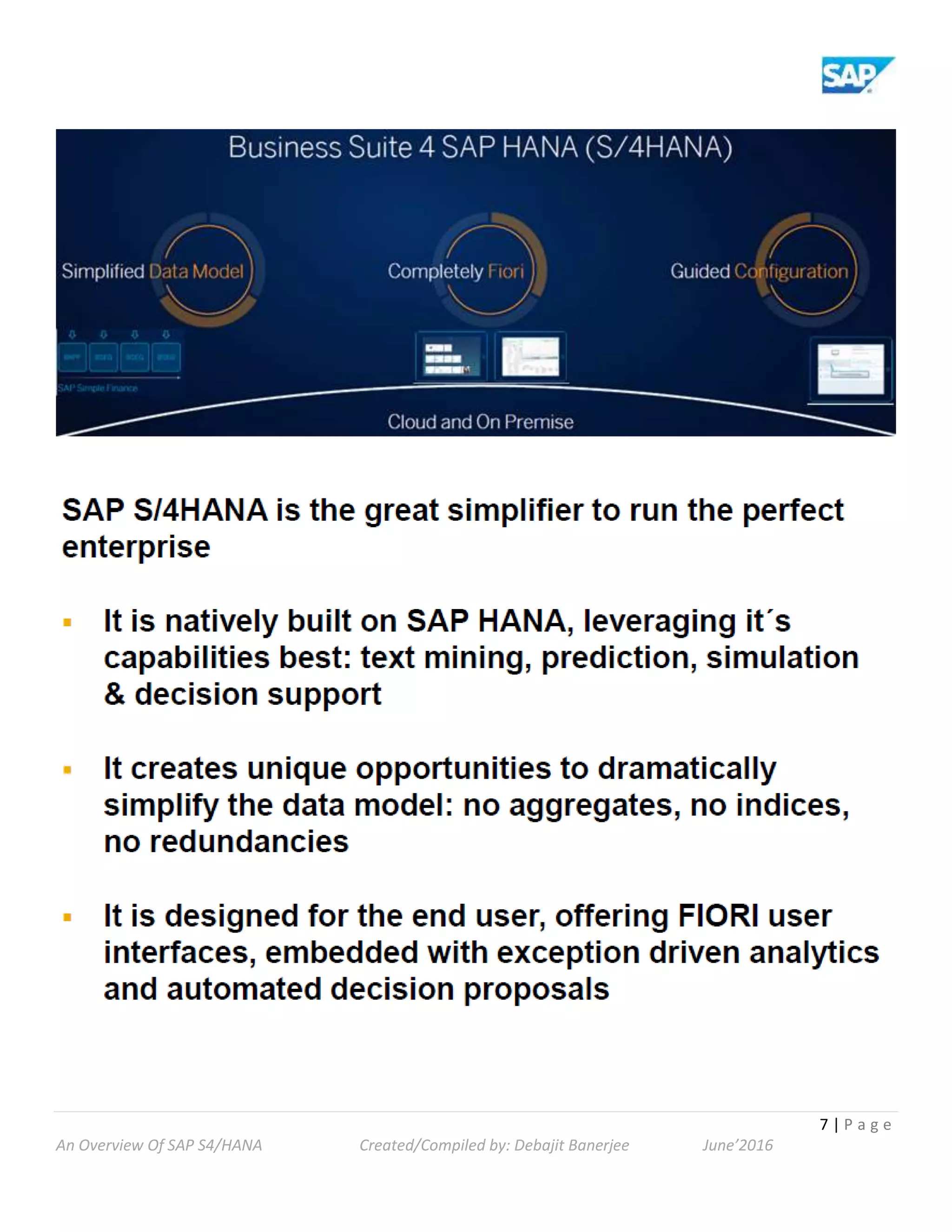 An Overview of SAP S4/HANA | PDF