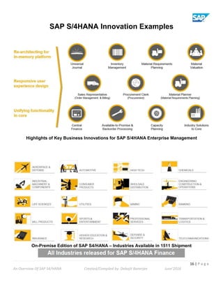 An Overview of SAP S4/HANA | PDF