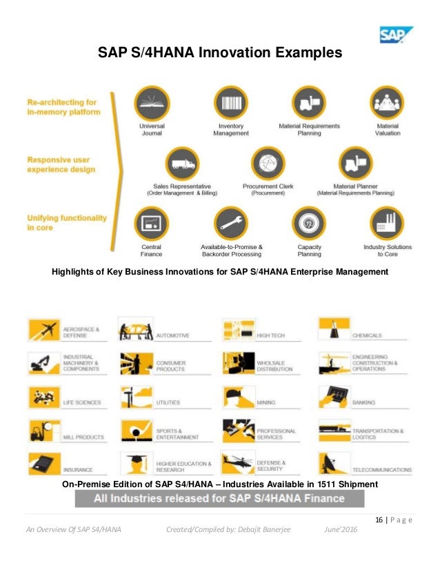An Overview of SAP S4/HANA