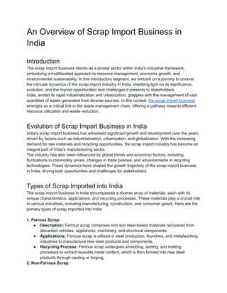 An Overview of Scrap Import Business in India.pdf