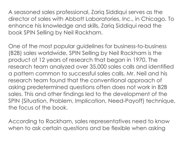 An Overview of SPIN Sales Techniques | PDF