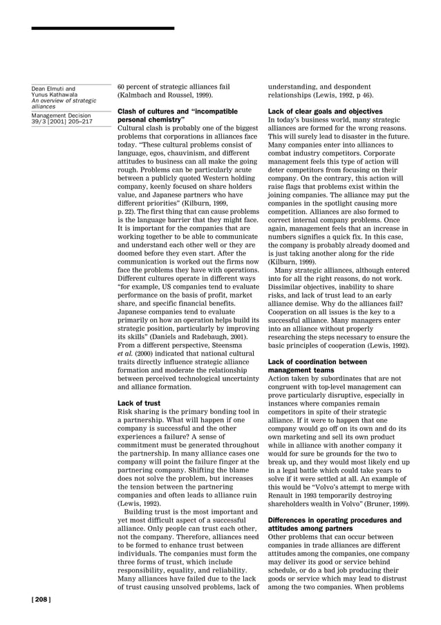 An overview of strategic alliances | PDF