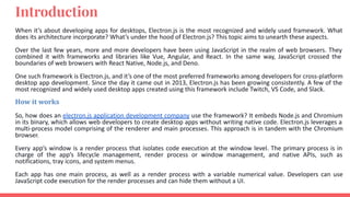 An overview of the architecture of electron.js