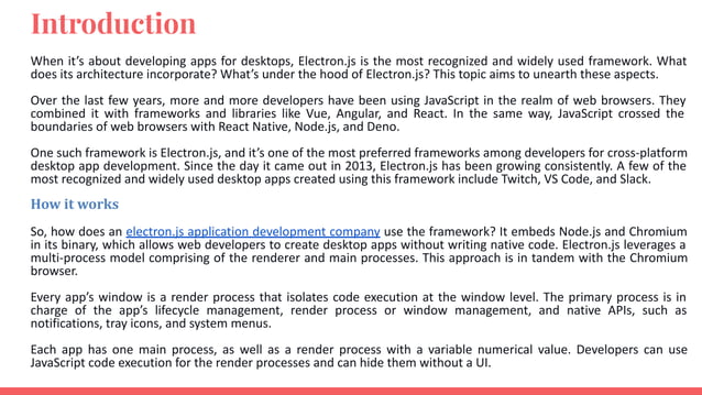 An overview of the architecture of electron.js