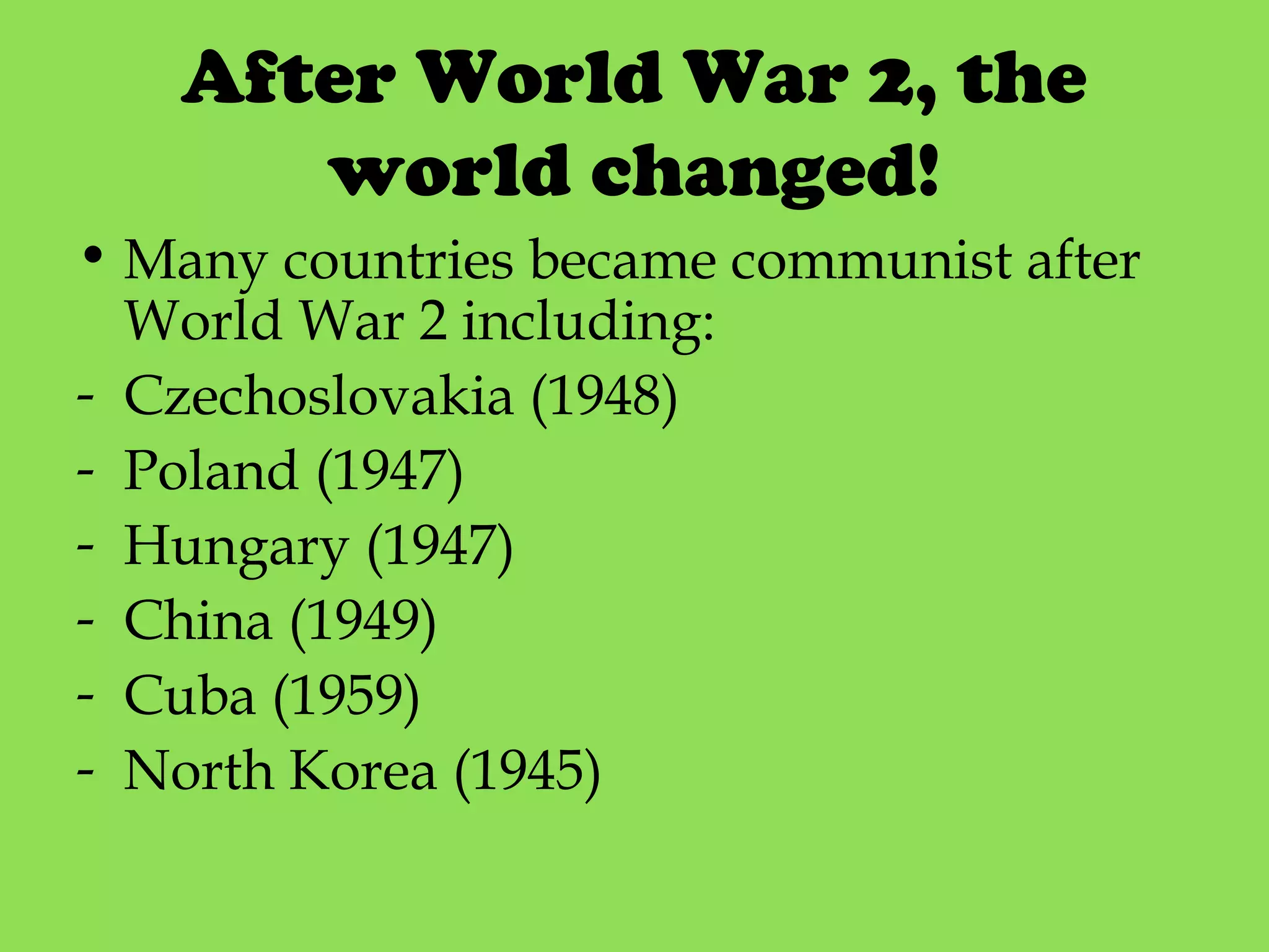 An overview of the cold war | PPT | Free Download