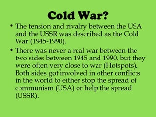 An overview of the cold war | PPT | Free Download