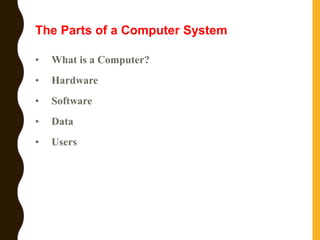 An overview of the computer system | PPT