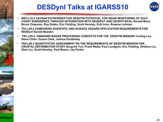 WE1.L09 - AN OVERVIEW OF THE DESDYNI MISSION | PPT